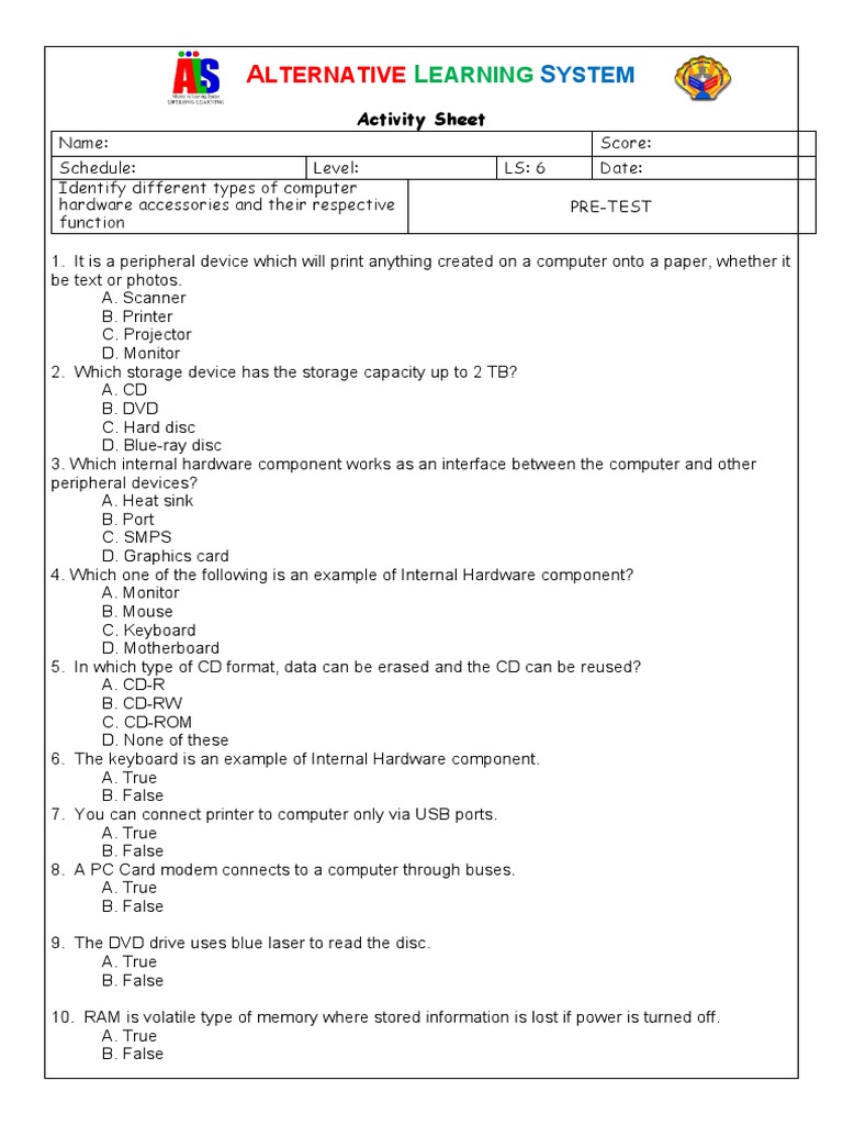 Understanding Computer Hardware: An Assessment of Knowledge Regarding Internal and External ...