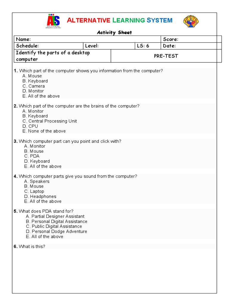 Identify The Parts of A Desktop Computer | PDF