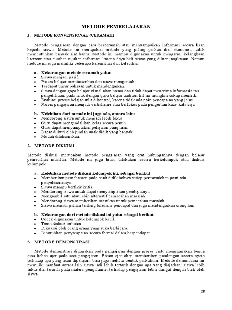 Metode Pembelajaran | PDF