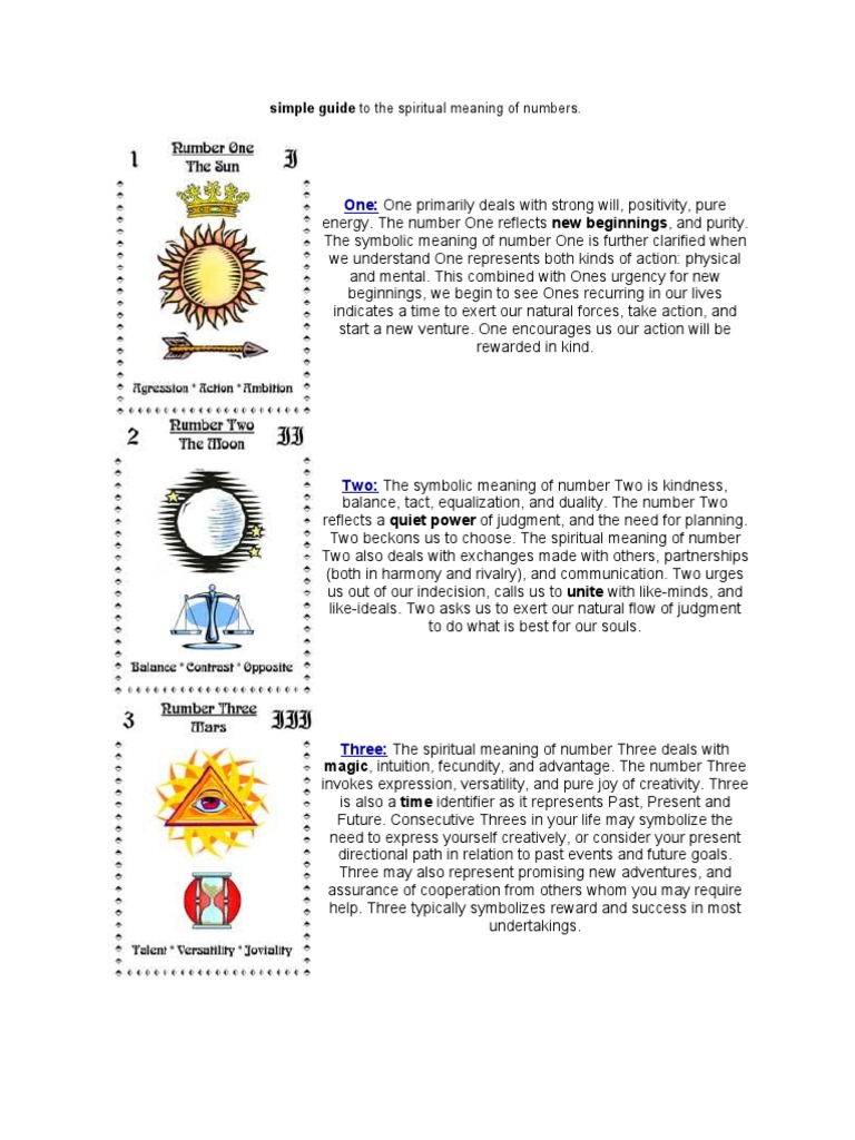 A Simple Guide To The Spiritual Meaning of Numbers | PDF ...