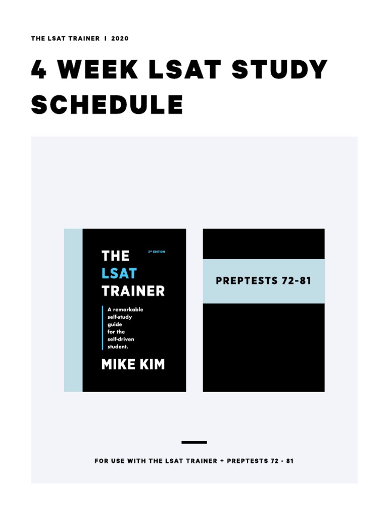 4 Week Lsat Study Schedule 2020 | PDF | Test (Assessment) | Reading ...