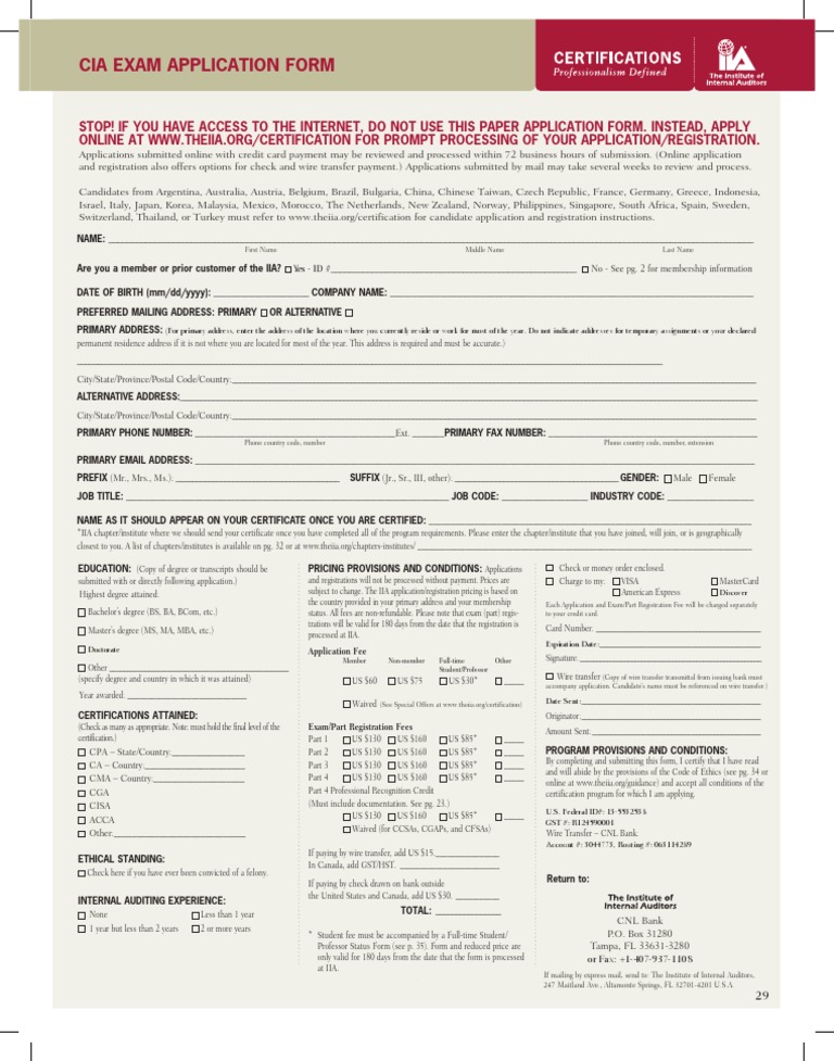 CIA Application Form | PDF | Address (Geography) | Academic Degree