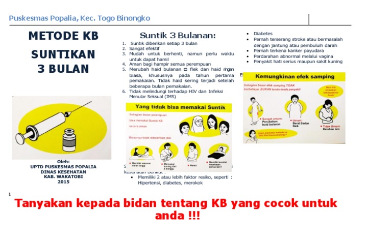 Leaflet KB Suntik 3 Bulan | PDF