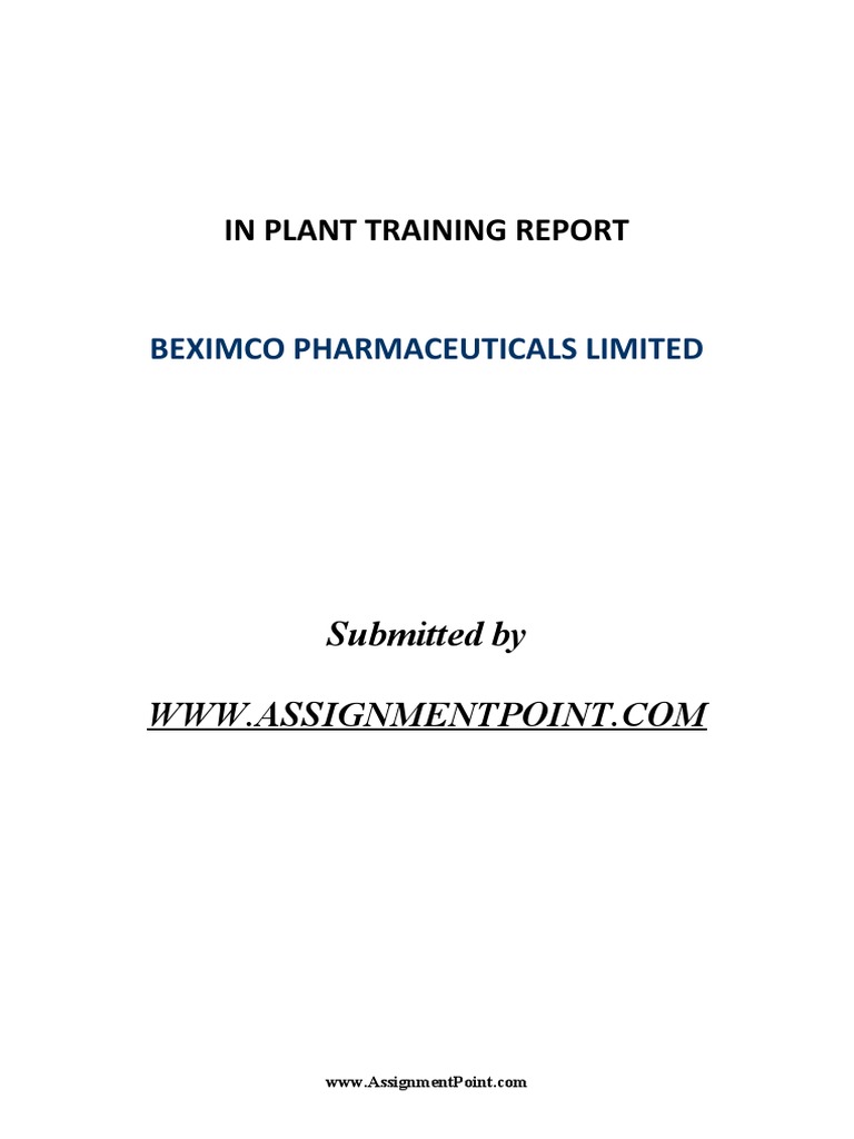Beximco Pharma In-Plant Training Report | PDF | Tablet (Pharmacy ...