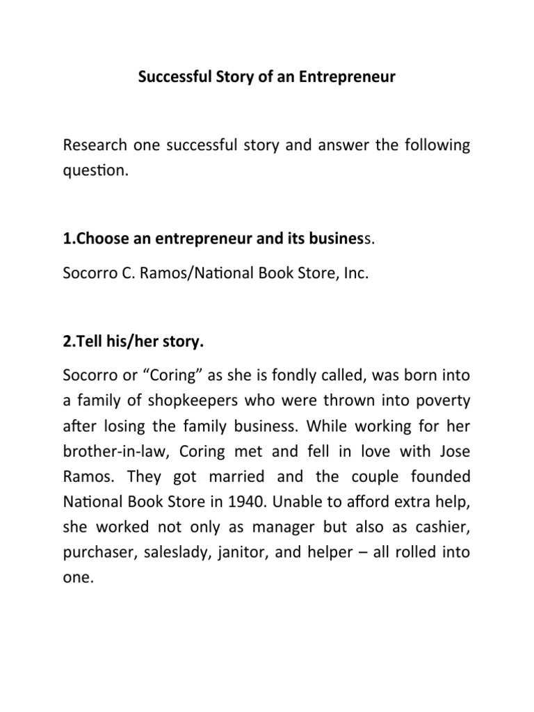 Succesful Story of An Entrepreneur | PDF