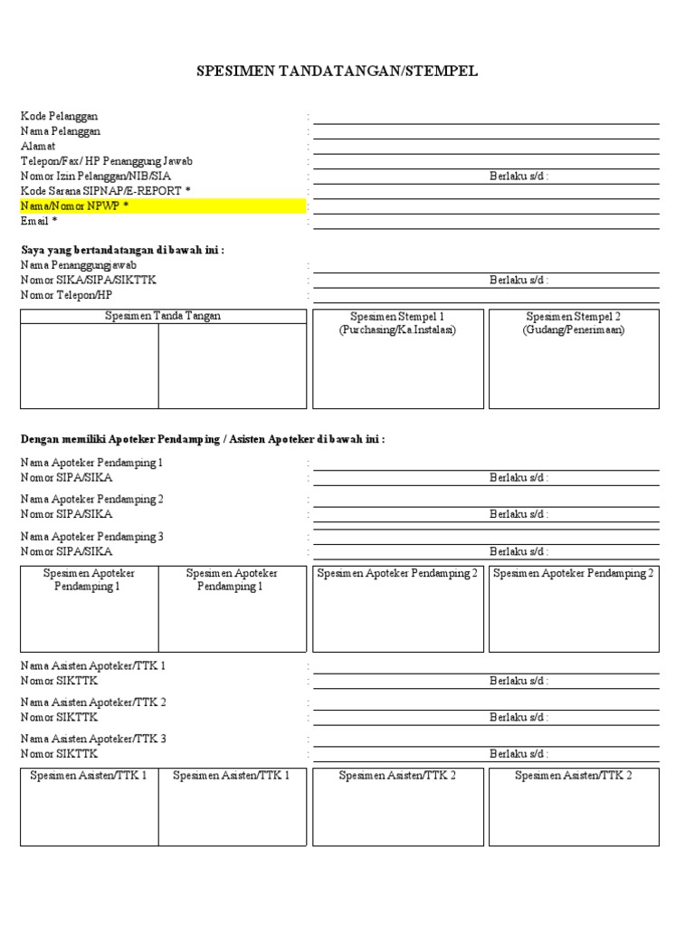 Form Spesimen PPG | PDF