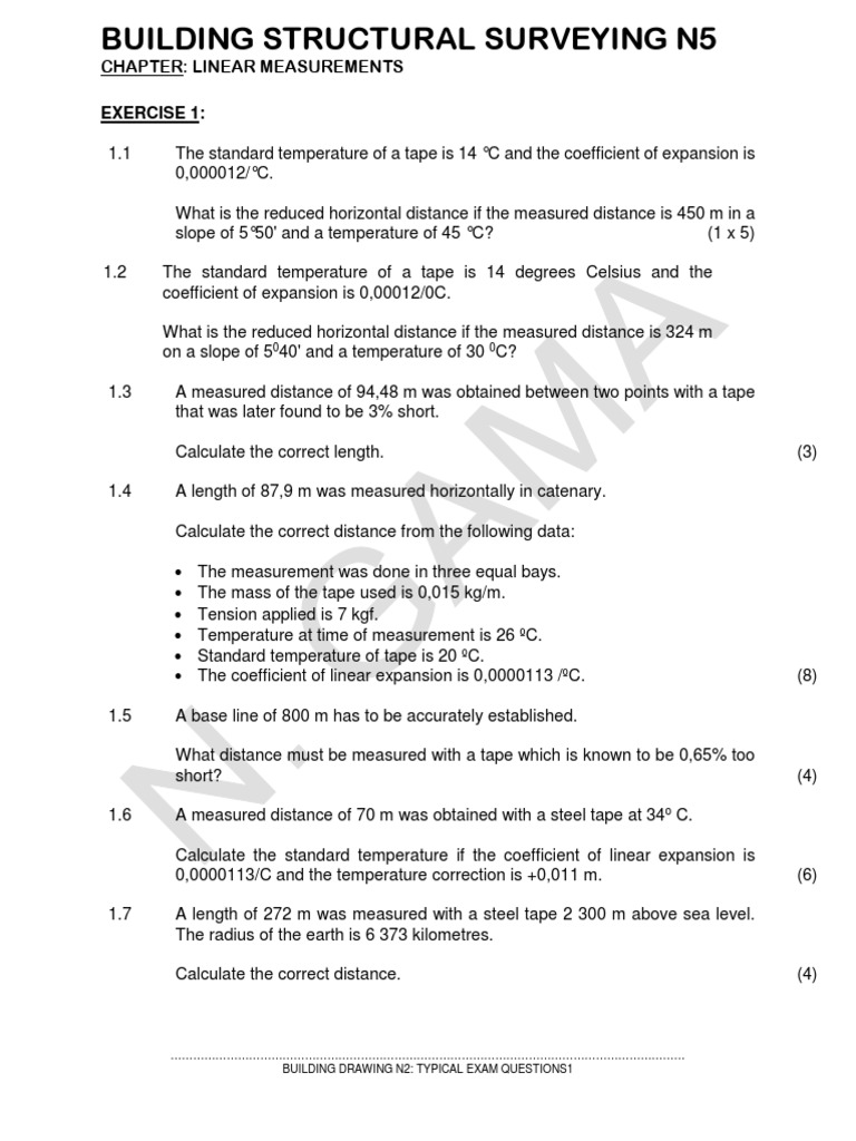 BSS N5 Linear Measurements Worksheet | PDF