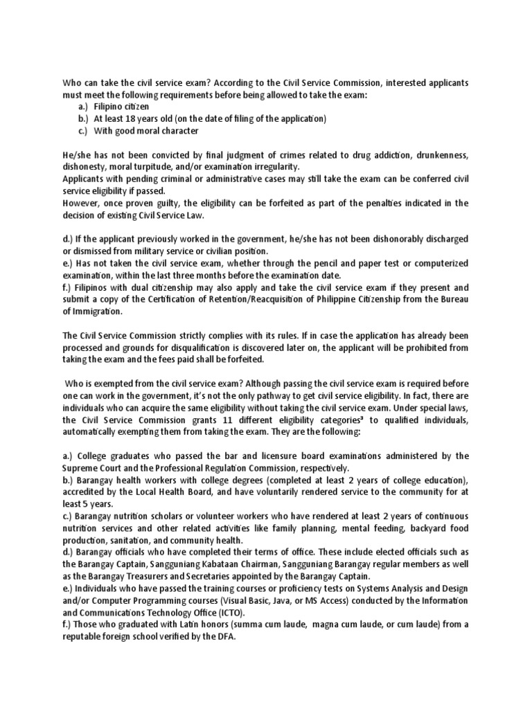 FAQs About Civil Service Exam | PDF | Identity Document | Test (Assessment)