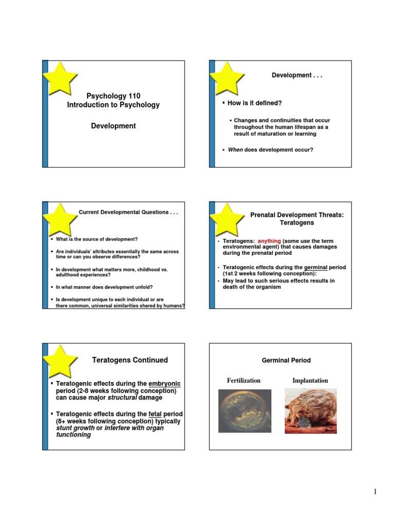 Psychology 110 Introduction To Psychology: Development - . | PDF | Attachment Theory | Prenatal ...