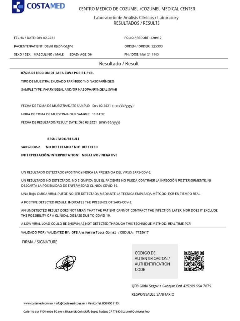 Reporte Resultados PCR Con QR | PDF | Microbiología | Especialidades ...