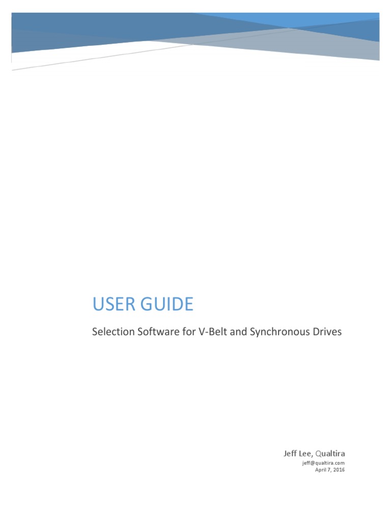 Belt Drive Selection Software User Guide | PDF | Belt (Mechanical ...