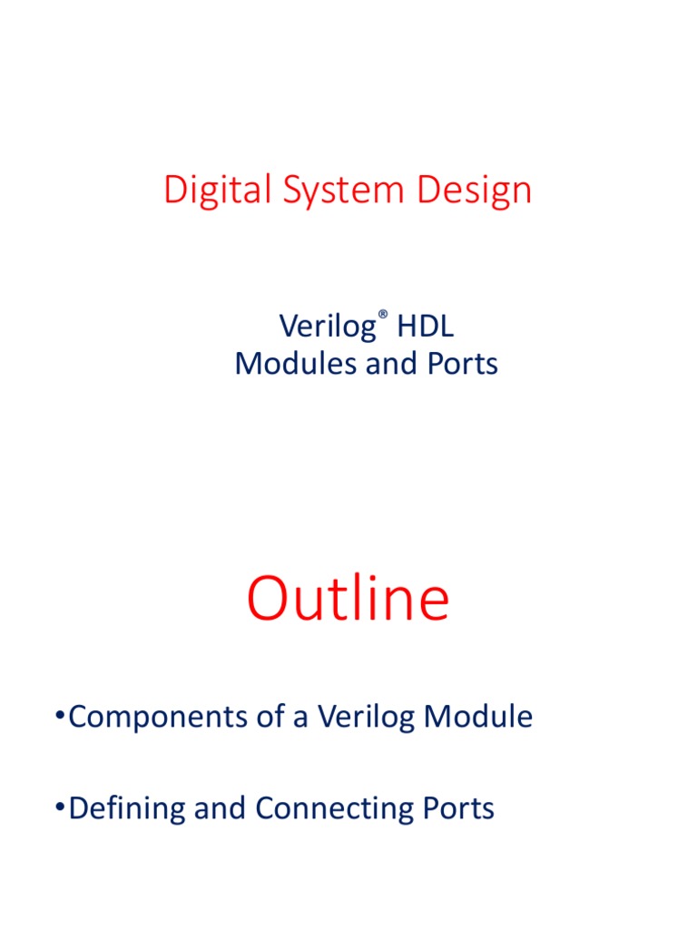 03-Verilog Modules and Ports-Merged | PDF | Subroutine | Parameter ...