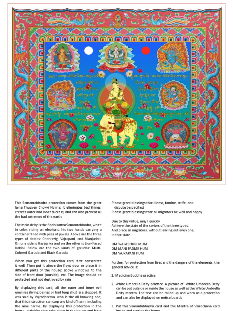 Samantabhadra Protection Card | PDF | Mahayana | Tibetan Buddhism