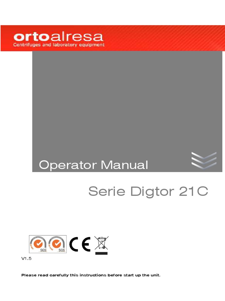 Manual Eng Serie Digtor 21 C V1.5 | PDF | Centrifuge | Switch