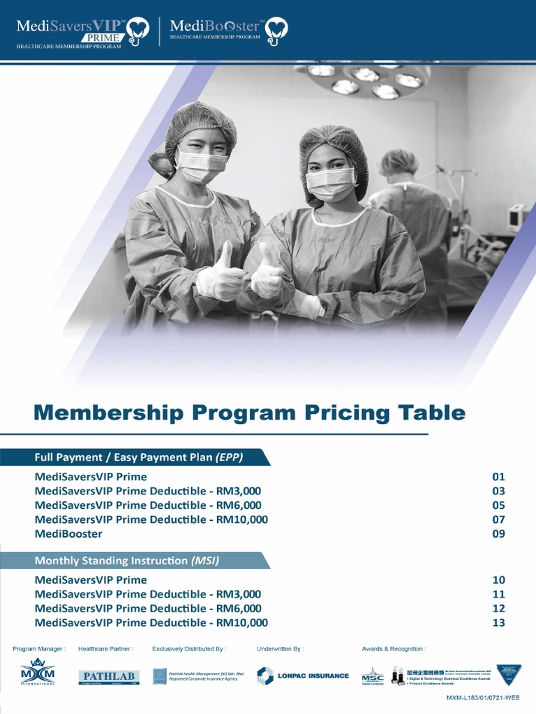 MediSaversVIP Prime Pricing Table 1 | PDF