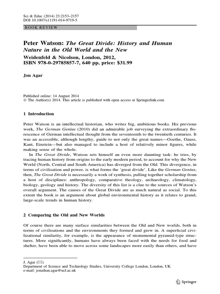 The Great Divide: Tracing Human History from Origins to the Early ...