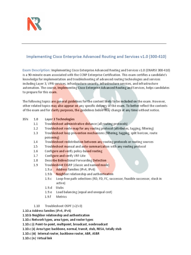 Implementing Cisco Enterprise Advanced Routing and Services v1.0 (300 ...