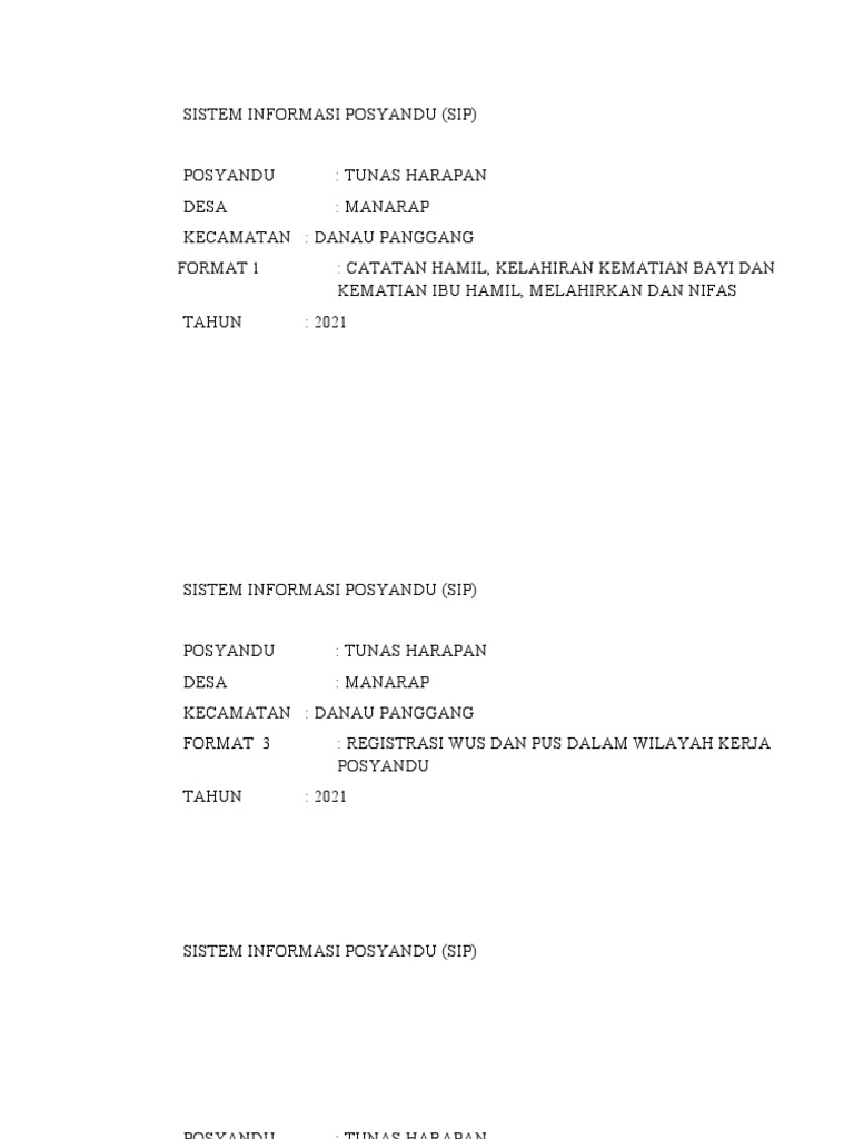 Sistem Informasi Posyandu (Sip) | PDF