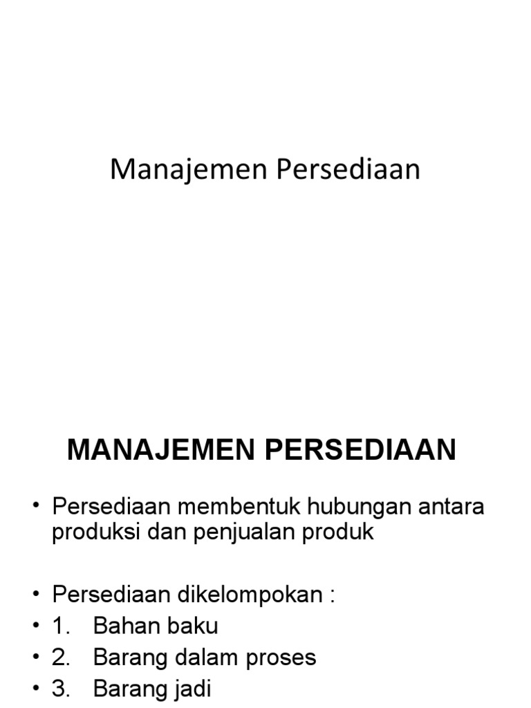Manajemen Persediaan | PDF