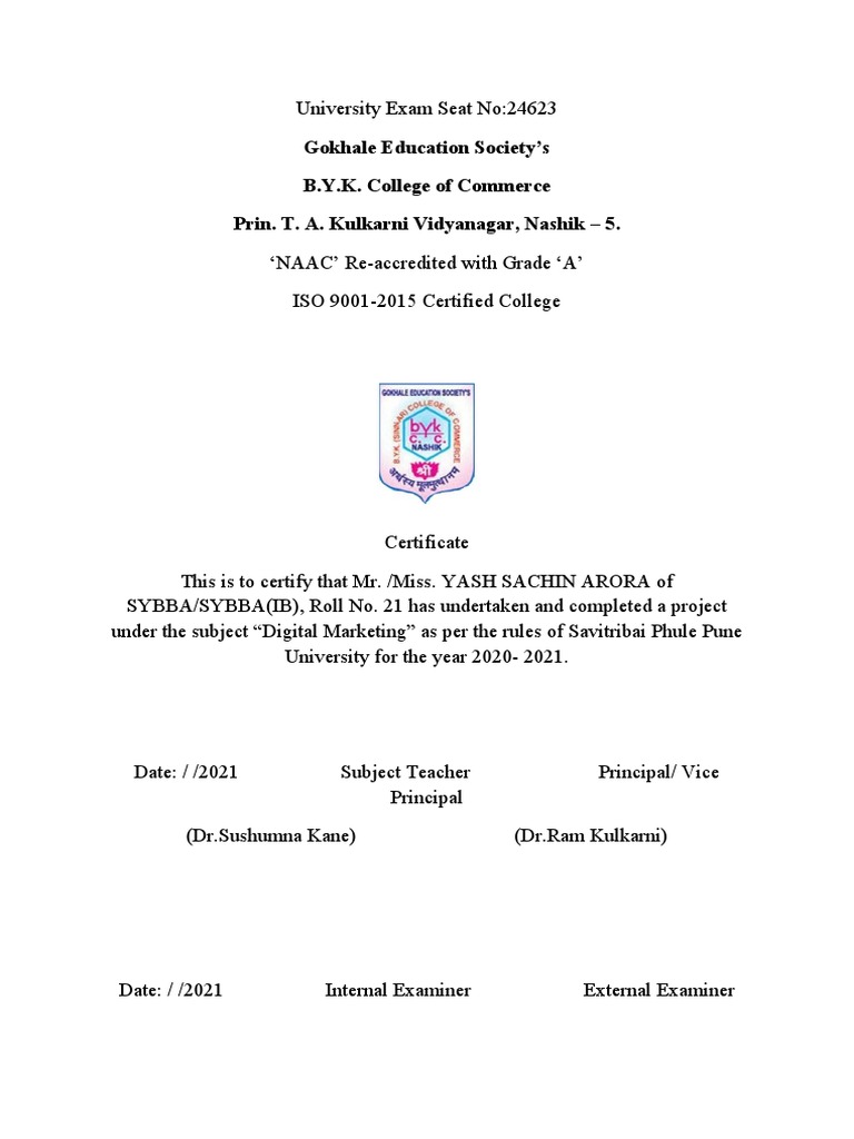 Digital Marketing Project Yash Arora | PDF | Advertising | Search ...