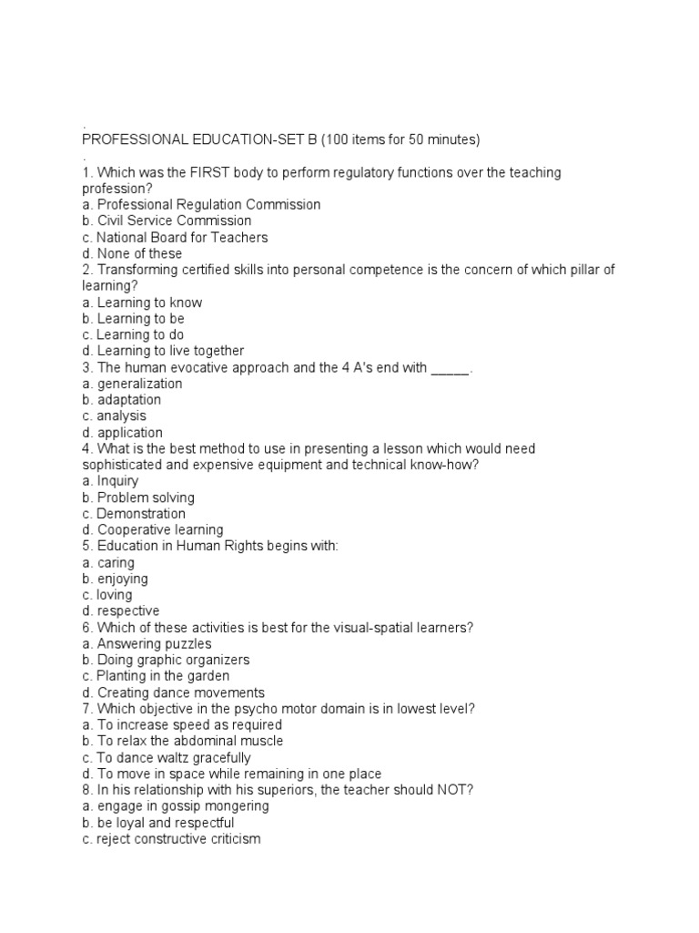 Professional Education - Let Reviewer | PDF | Educational Assessment ...