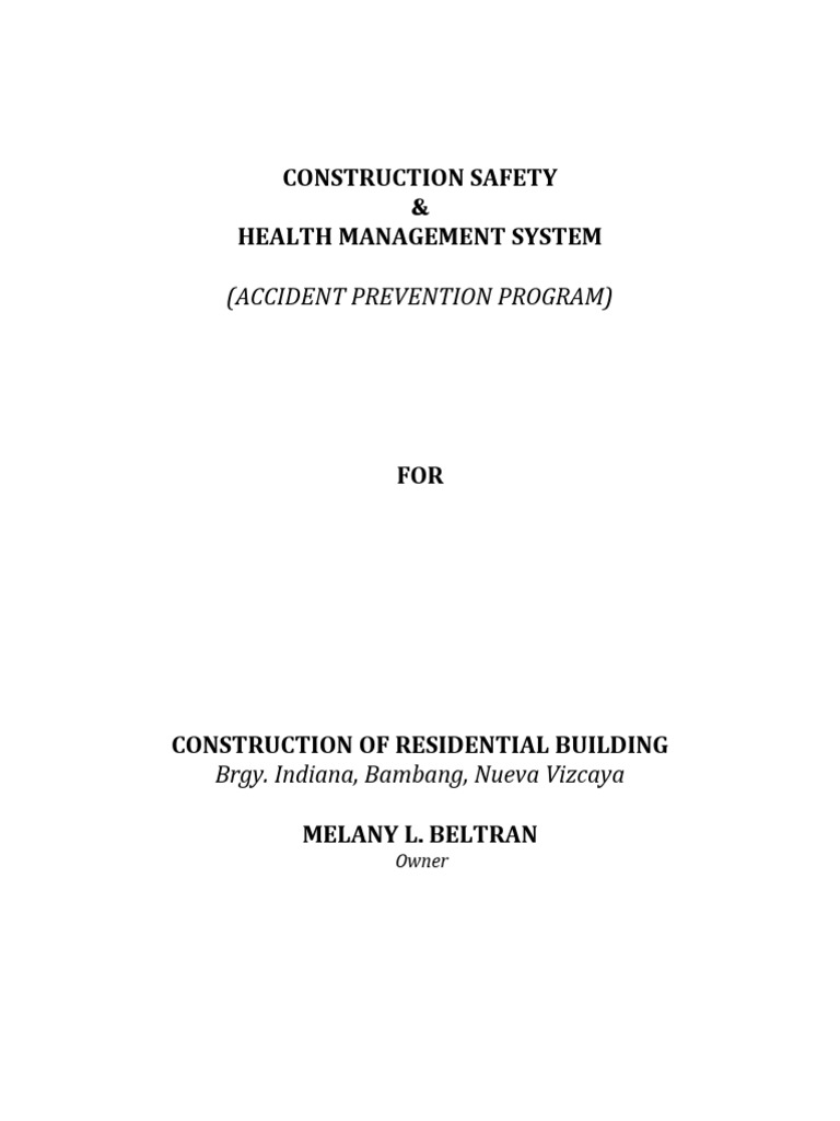 Construction Safety & Health Management System: (Accident Prevention ...