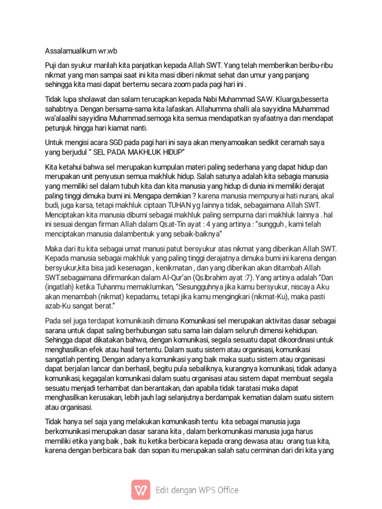 Ceramah Titin Tria Utami | PDF