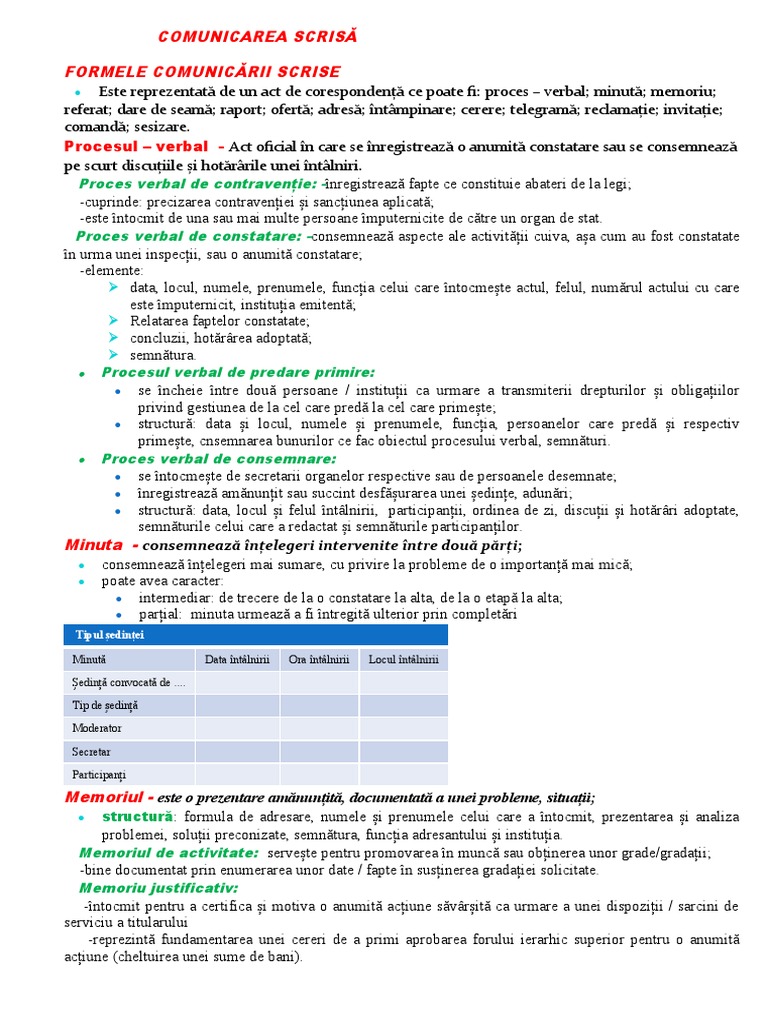 COMUNICAREA SCRISĂ-Clasificare | PDF
