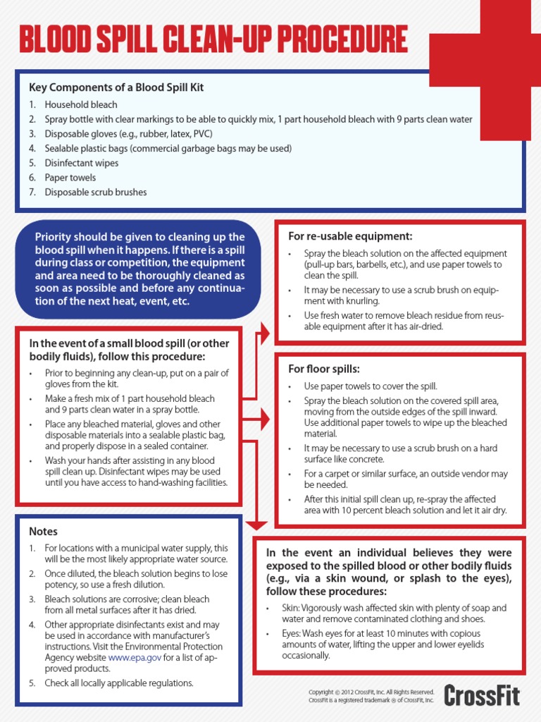 Blood Spill Clean-Up Procedure: WWW - Epa.gov | PDF | Bleach | Hand Washing