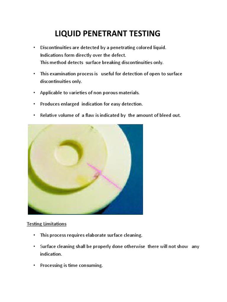 Liquid Penetrant Testing | PDF | Applied And Interdisciplinary Physics ...