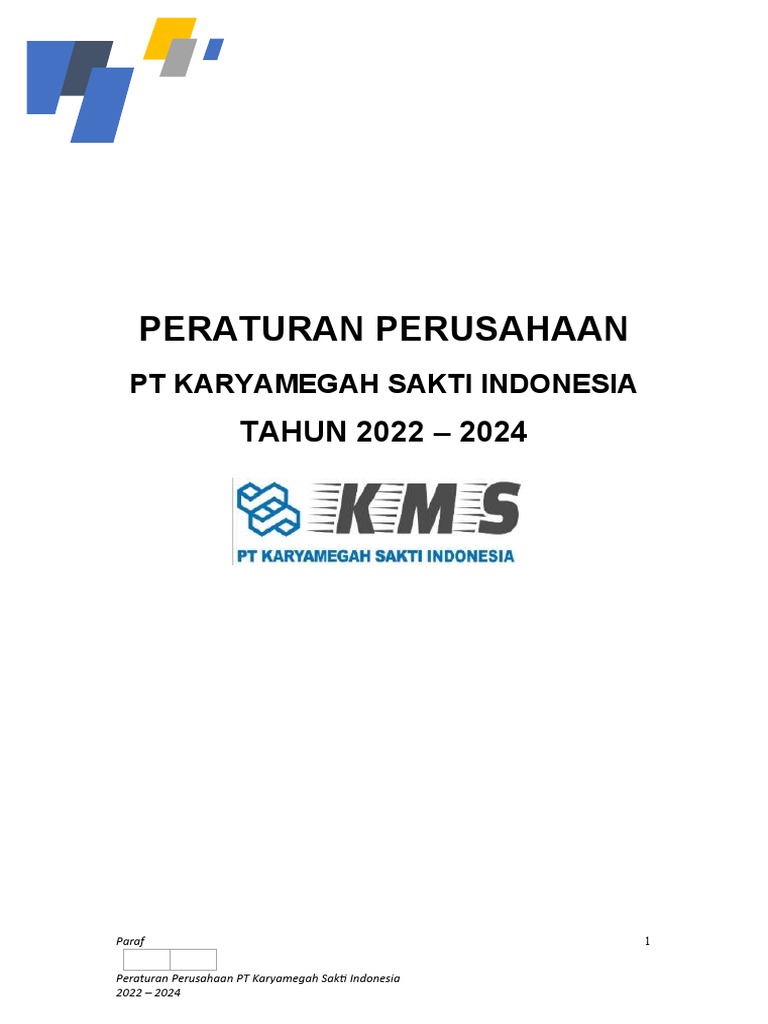 Peraturan Perusahaan KMS 2022 | PDF