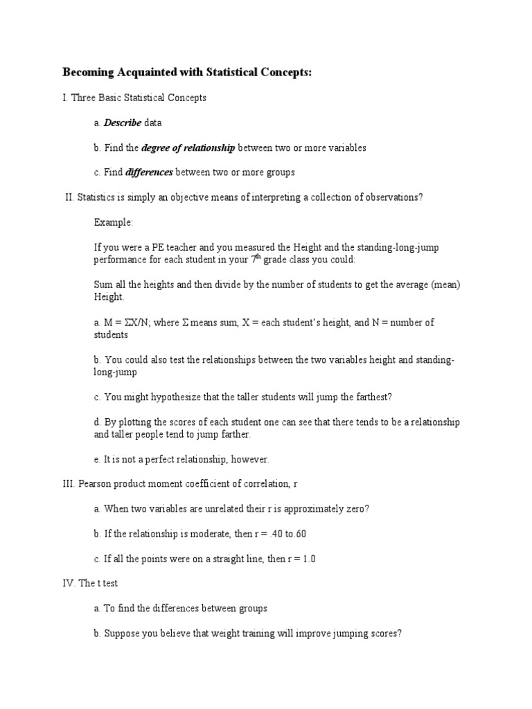Understanding Basic Statistical Concepts | PDF | Statistics | Sampling (Statistics)