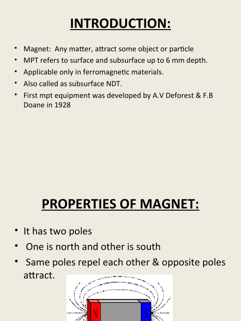 Magnetic Particle Testing | PDF | Magnetism | Magnetic Field