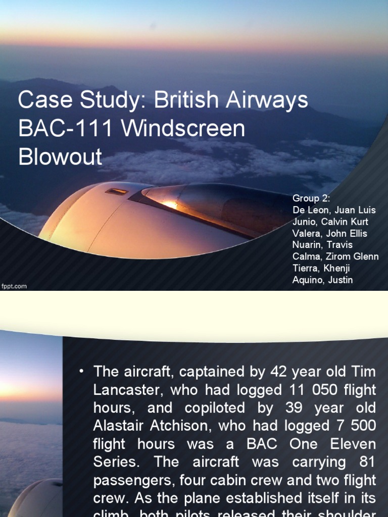 Case Study: British Airways BAC-111 Windscreen Blowout | PDF | Airlines ...