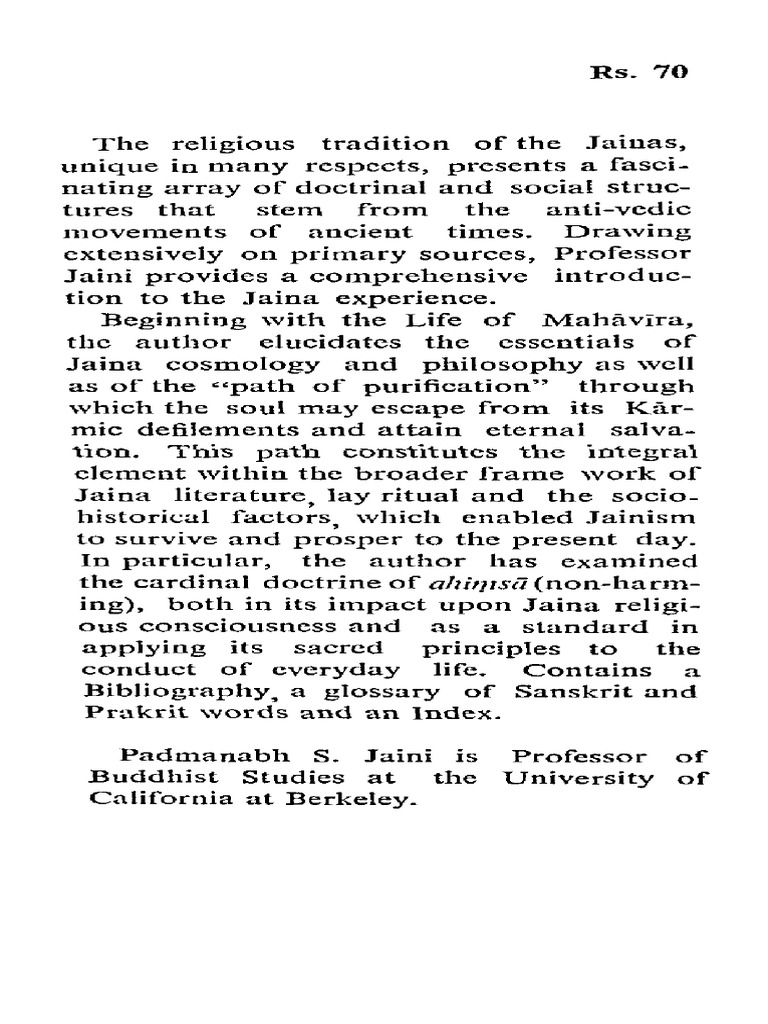 The Jaina Path of Purification | PDF