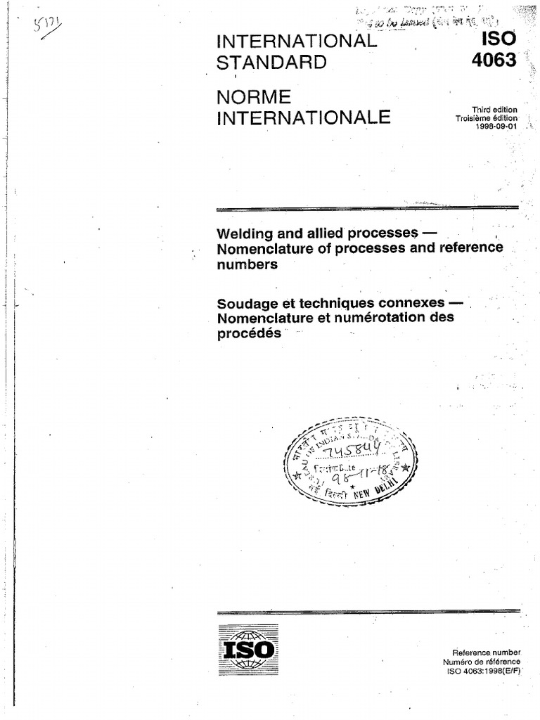 ISO-4063 Welding and Allied Process | PDF