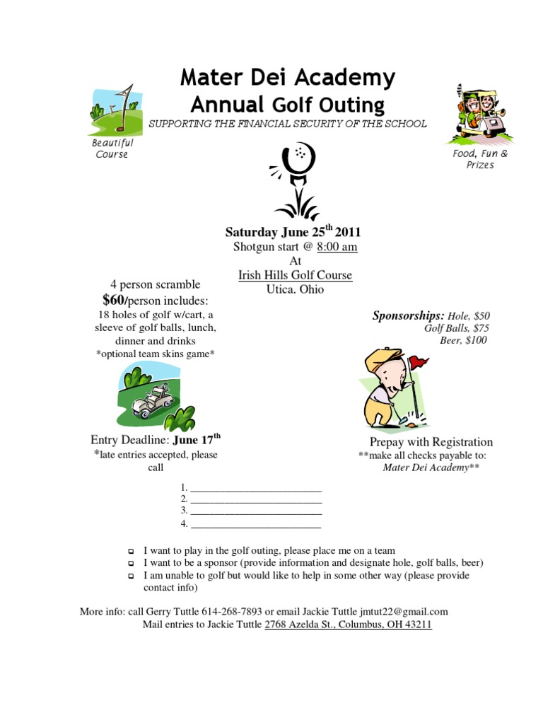 Mater Dei Academy Golf Outing 2023 | PDF