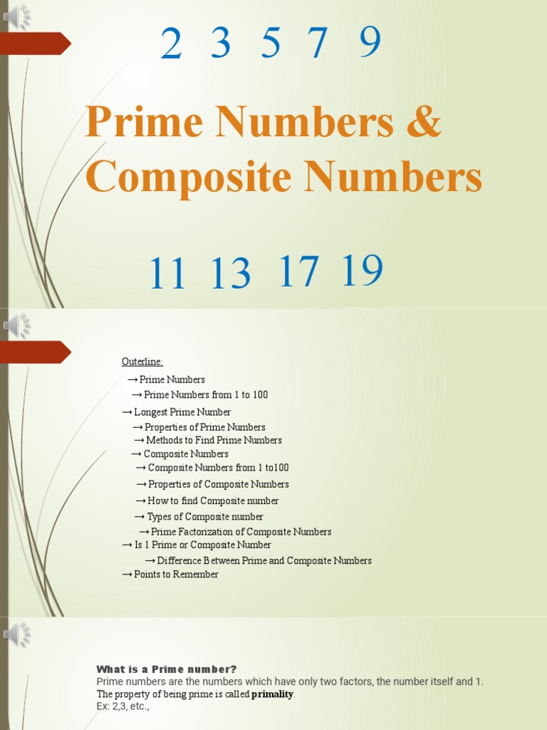 Prime vs Composite: Key Insights | PDF | Prime Number | Numbers
