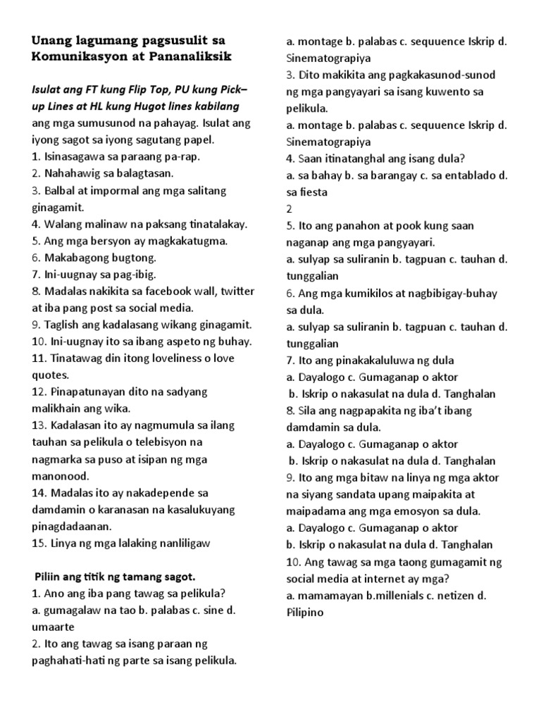 2nd Quarter Summative Kompan | PDF