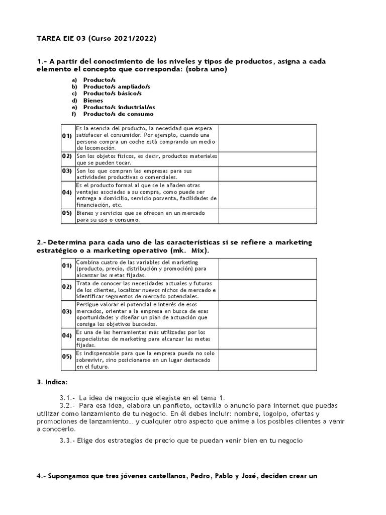 Tarea Eie 03 | PDF | Producto (Negocio) | Marketing