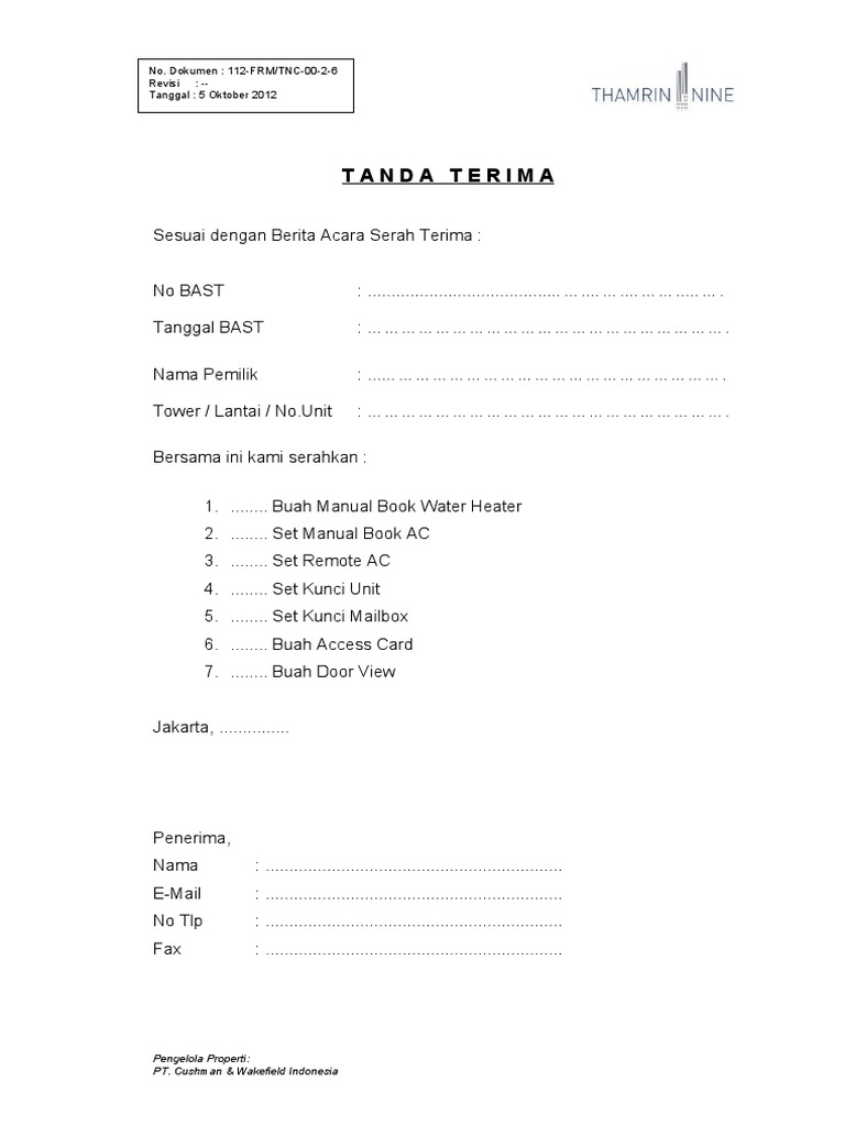 6.tanda Terima | PDF | Komputer