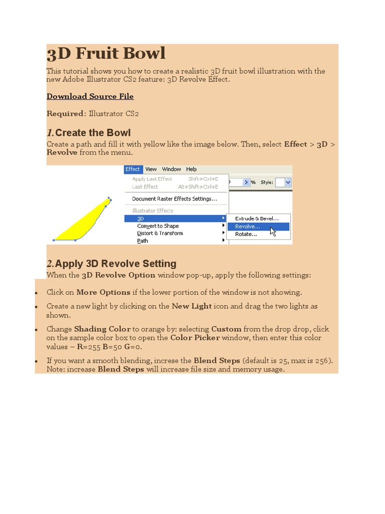 3D Fruit Bowl | PDF | Adobe Illustrator | System Software