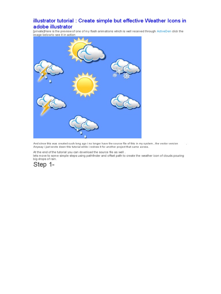 Step 1-: Illustrator Tutorial: Create Simple But Effective Weather ...