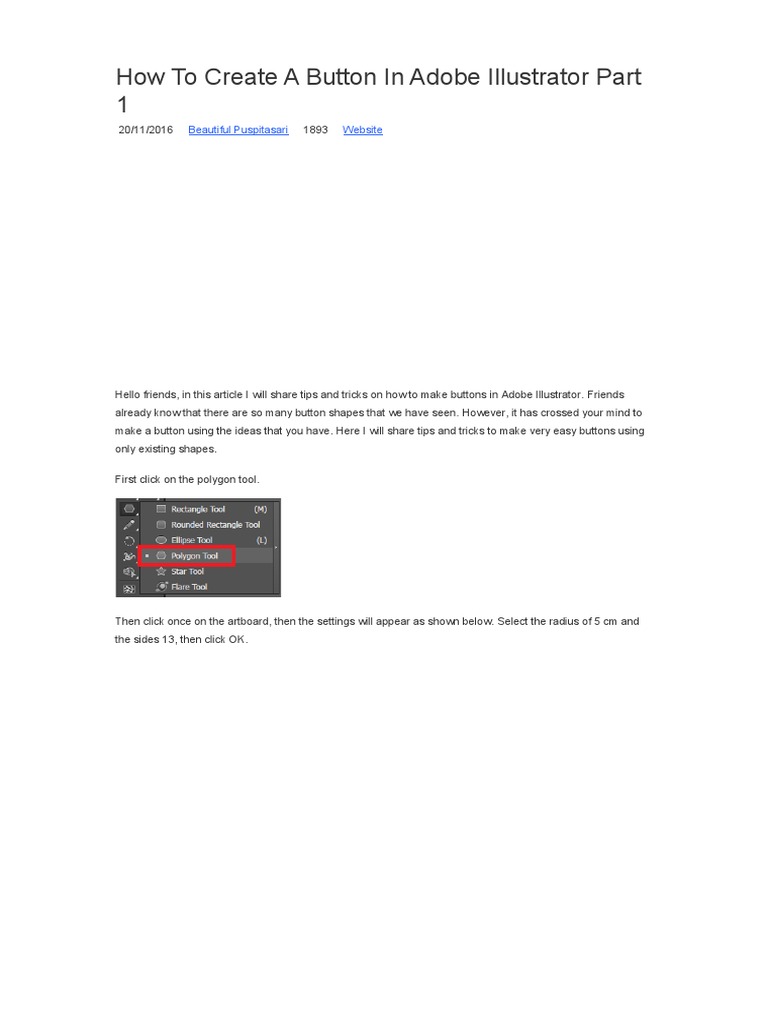 How To Create A Button in Adobe Illustrator Part 1: Beautiful ...