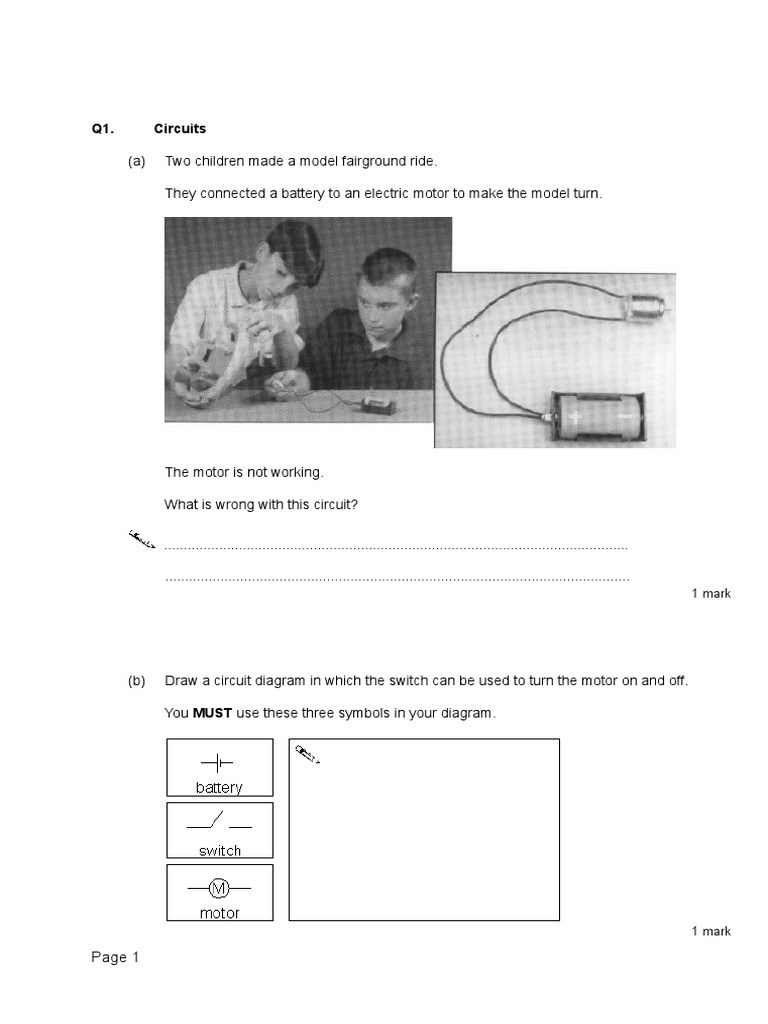 Electricity Practice Questions for Level 4 | PDF | Flashlight | Switch