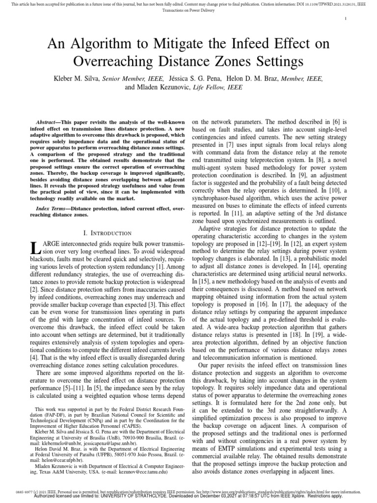 An Algorithm To Mitigate The Infeed Effect On Overreaching Distance ...