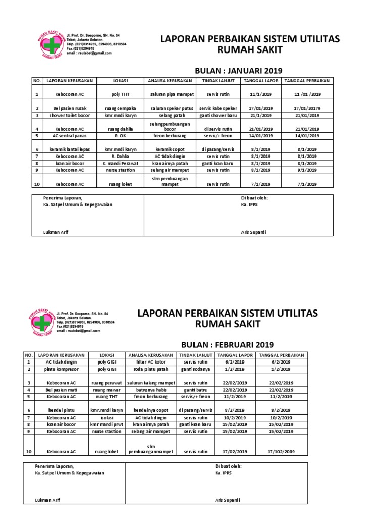 Form Laporan Tindak Lanjut Pemeliharaan Ipsrs | PDF