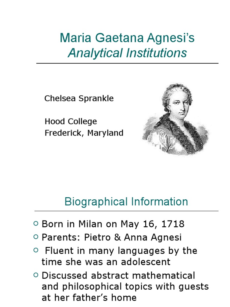Maria Gaetana Agnesi's: Analytical Institutions | PDF | Mathematics