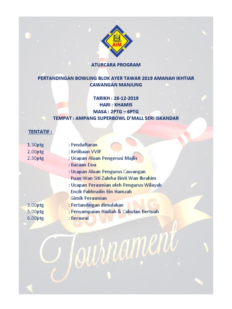 Aturcara Program Bowling V1 | PDF