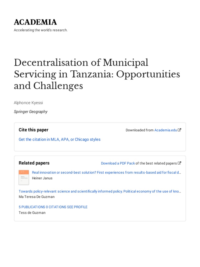 Decentralisation and Regional Developmen With Cover Page v2 | PDF ...